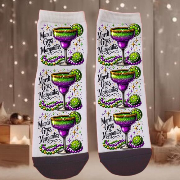Mattie Lee's | Accessories | Margarita Mardi Gras Ankle Socks | Poshmark
